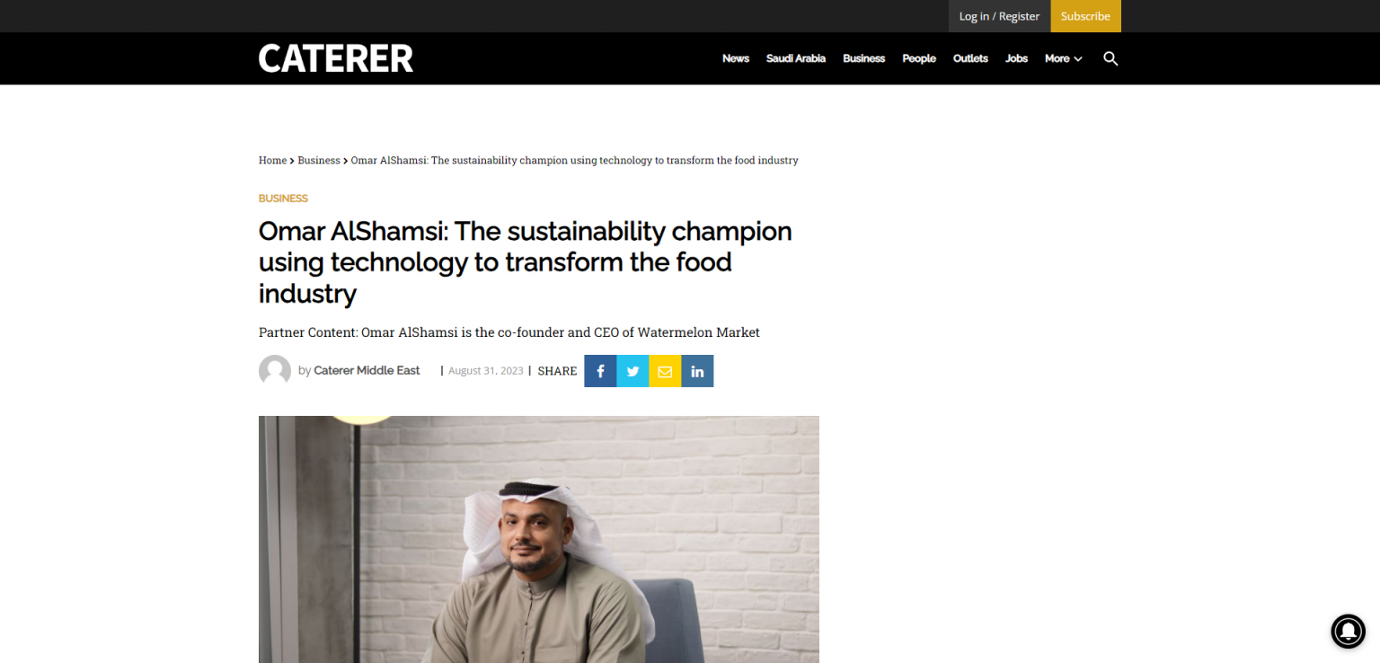 Omar AlShamsi: The sustainability champion using technology to transform the food industry ...